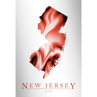 New Jersey Map Art | Stylish Poster
