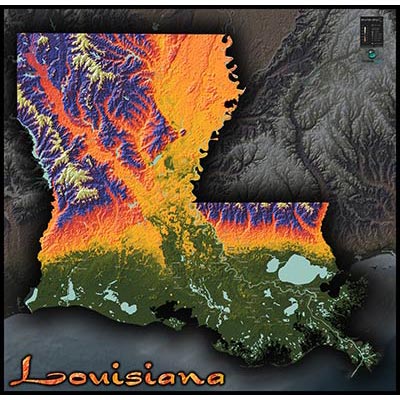 Louisiana Maps | Beautiful Wall Maps of Louisiana | State Map