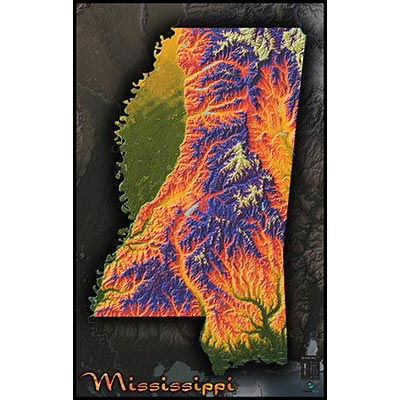 Mississippi Maps | Beautiful Wall Maps of Mississippi | State Map