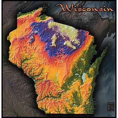 Wisconsin Maps | Beautiful Wall Maps of Wisconsin | State Map